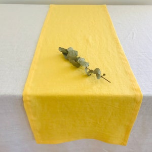 Yellow Linen Table Runner. Custom Size. Various Colours. Linen Table ...