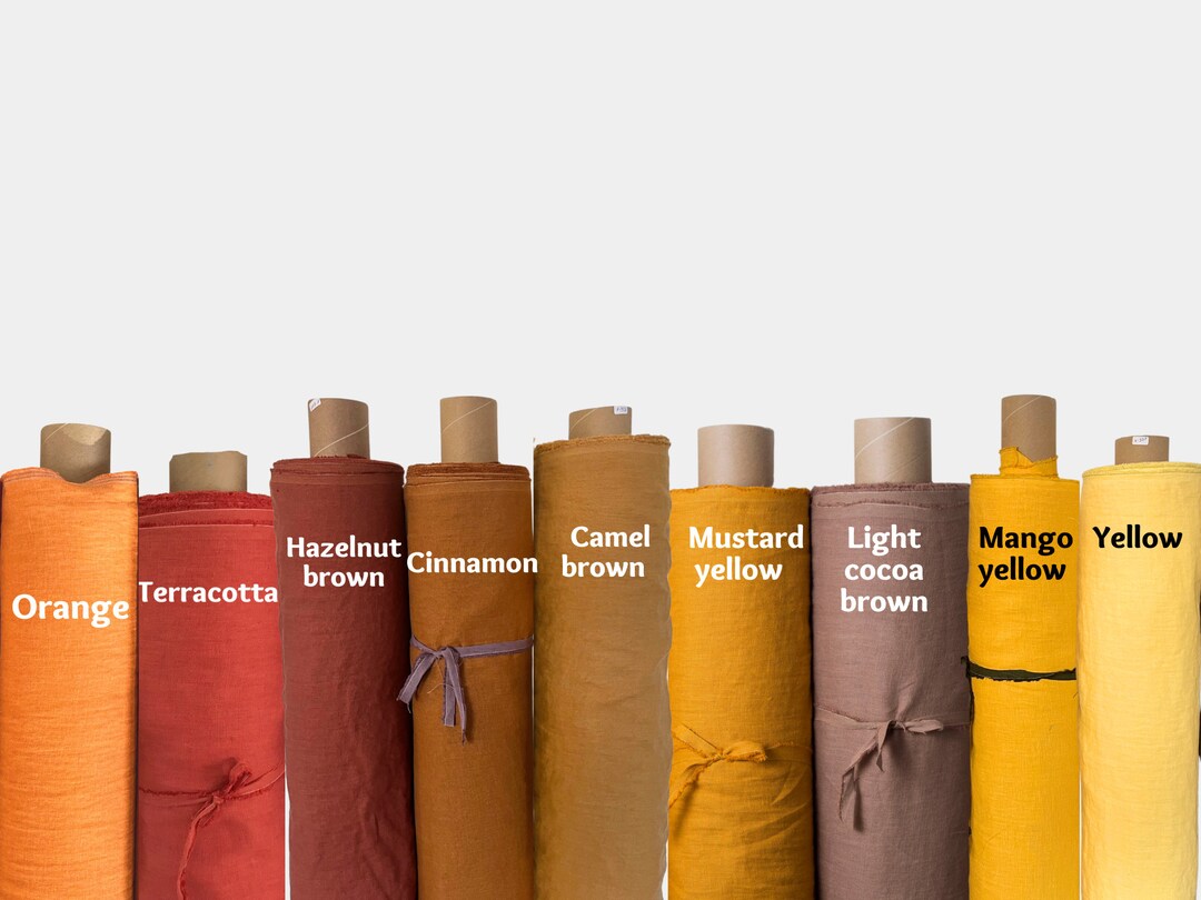 Linen Fabric by the Yard or Meter. Yellow Linen Fabric for Clothing ...