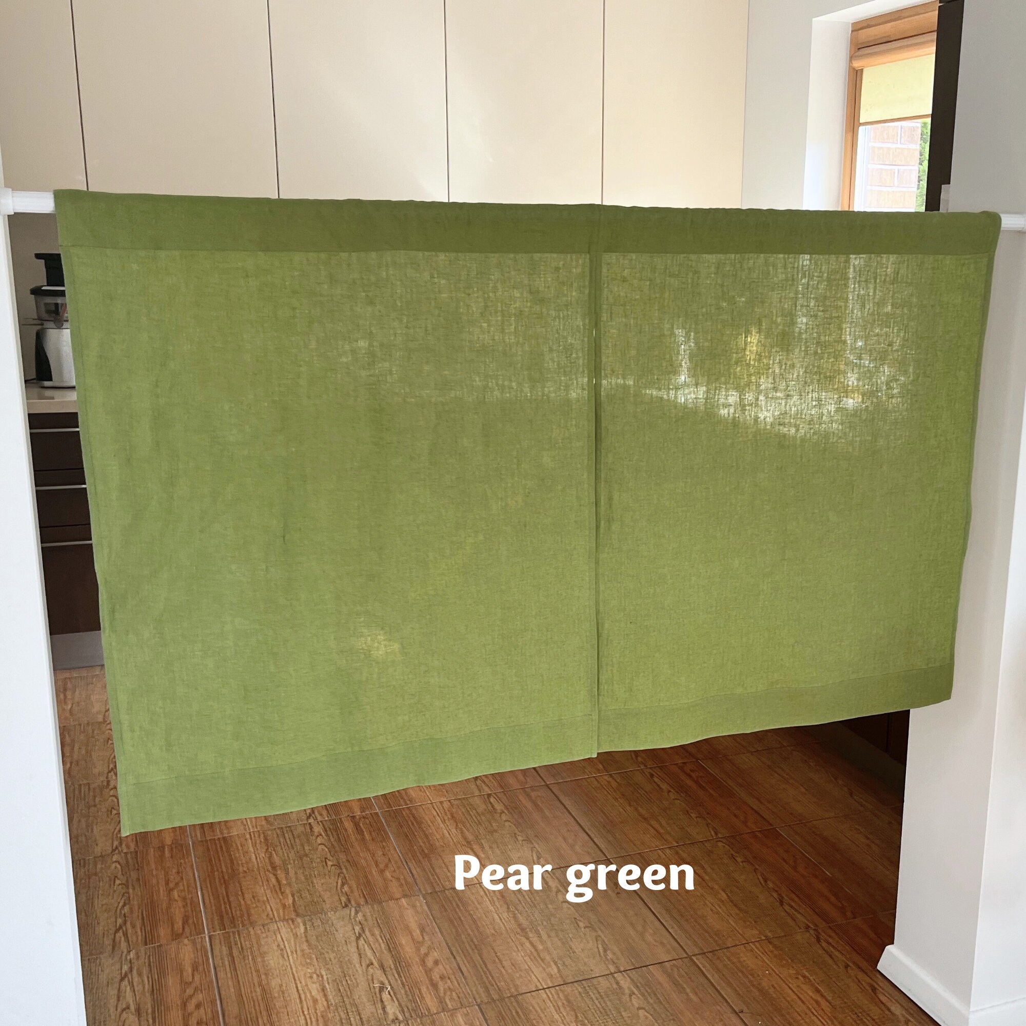 Pear Green Japanese Noren Door Curtain. Linen Noren Curtain. Light ...