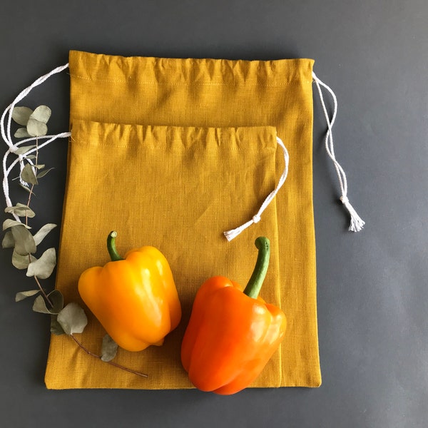 Linen Drawstring Bag - Etsy
