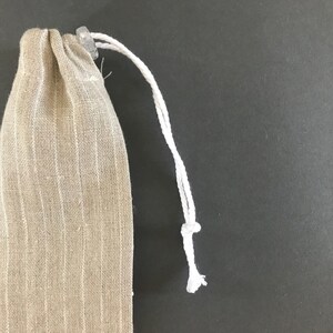 Linen straw pouch with metal straws. Reusable straw case for | Etsy