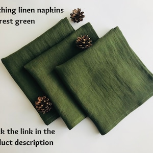 Dark Forest Green Linen Table Runner. Modern Table Centerpiece. Rustic ...