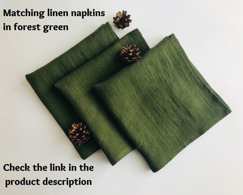 Dark Forest Green Linen Table Runner. Modern Table - Etsy