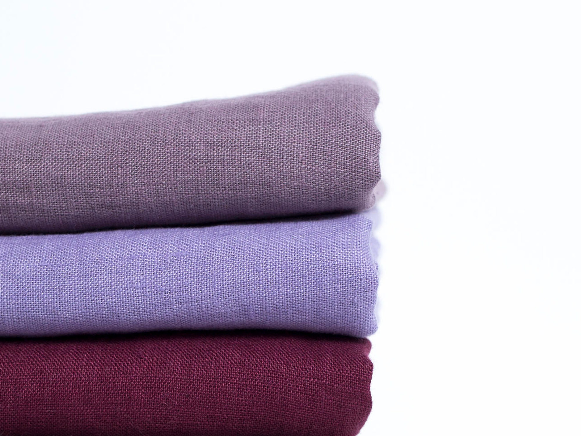 Purple linen fabric by the yard. Purple fabric by the metre. | Etsy