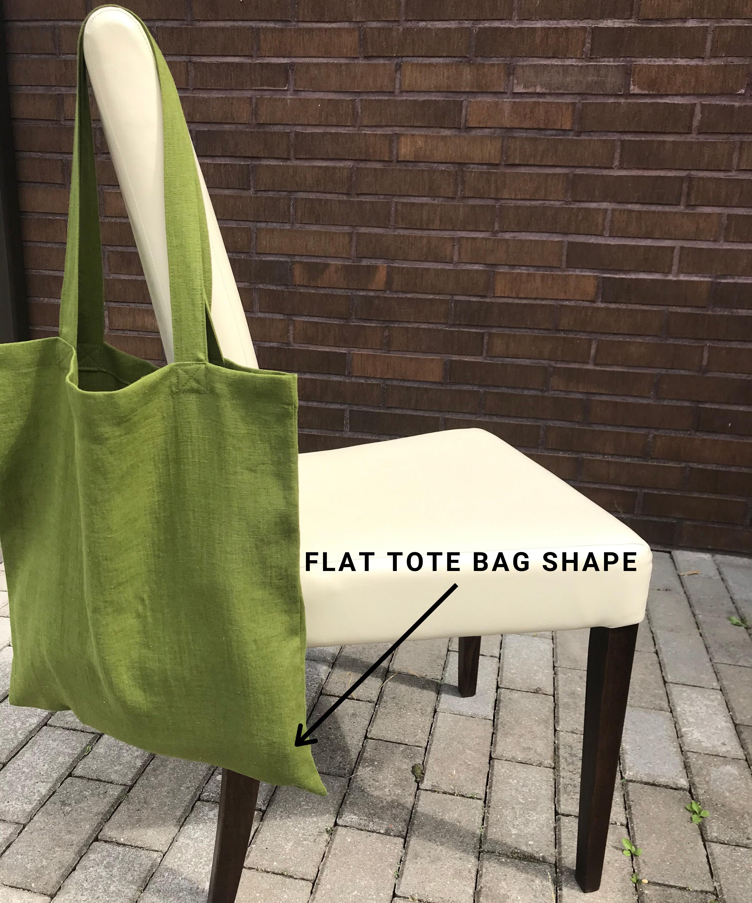Moss green canvas tote bag. Solid green linen tote bag for | Etsy