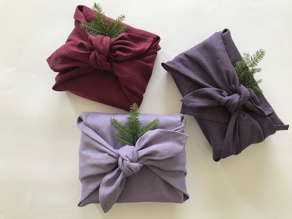 Reusable Gift Wrapping Cloth Furoshiki 100 Linen. Minimalist Eco friendly Sustainable Furoshiki Cloth for Women. Fabric Gift Wrap. Etsy Canada