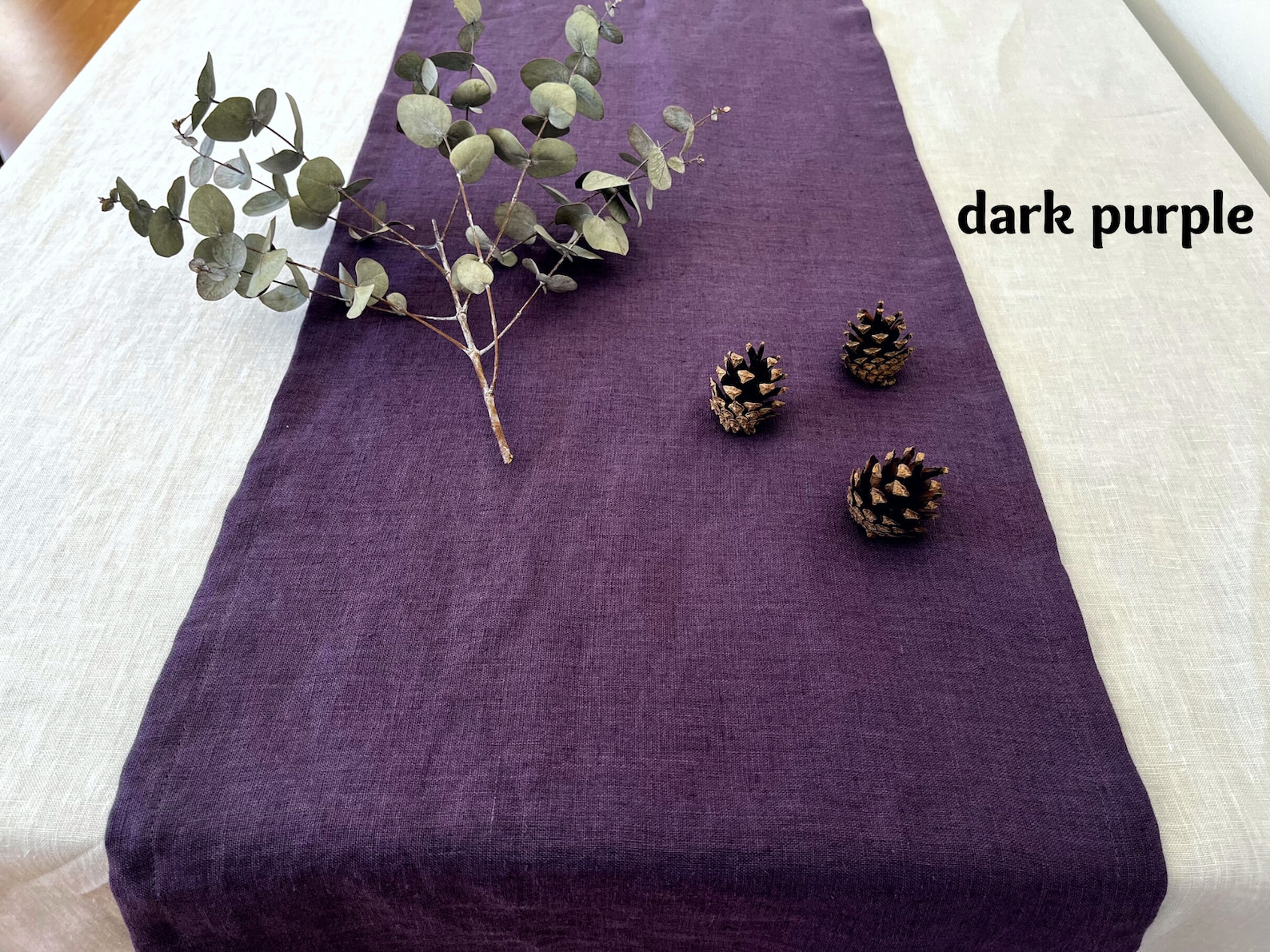 Dark Forest Green Linen Table Runner. Modern Table - Etsy