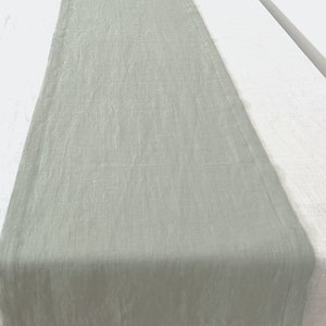 Sage Green Linen Table Runner. Light Green Table Runner for Spring and ...