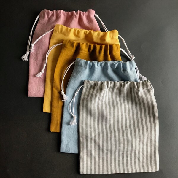 Linen Drawstring Bag - Etsy