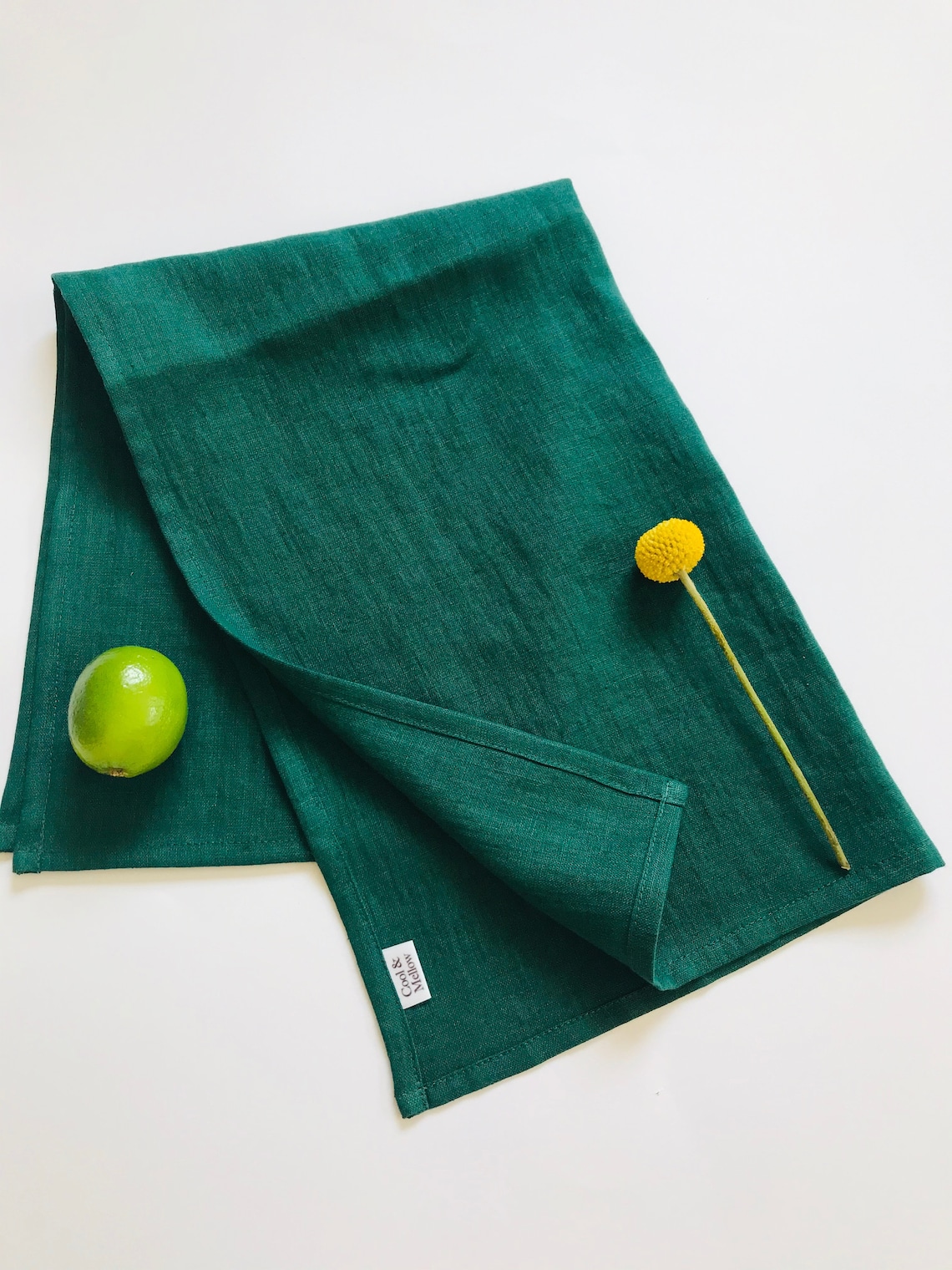 Green linen tea towels for your zero waste kitchen. Green | Etsy