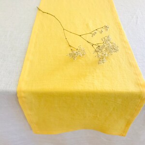 Yellow Linen Table Runner. Custom Size. Various Colours. Linen Table ...