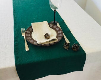 Dark Green Table Runner - Etsy