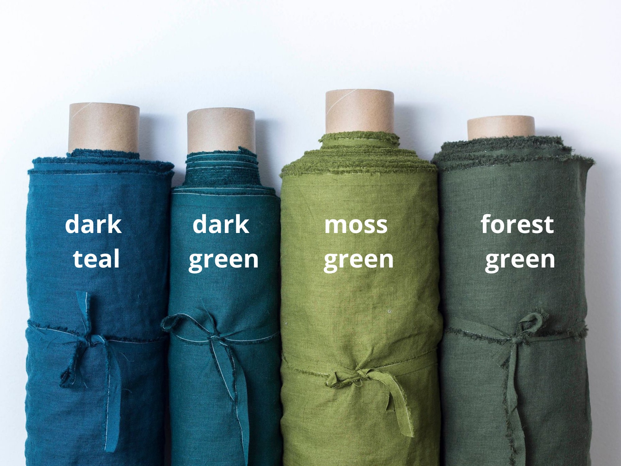 Green linen fabric by the yard. Green fabric by the metre. | Etsy