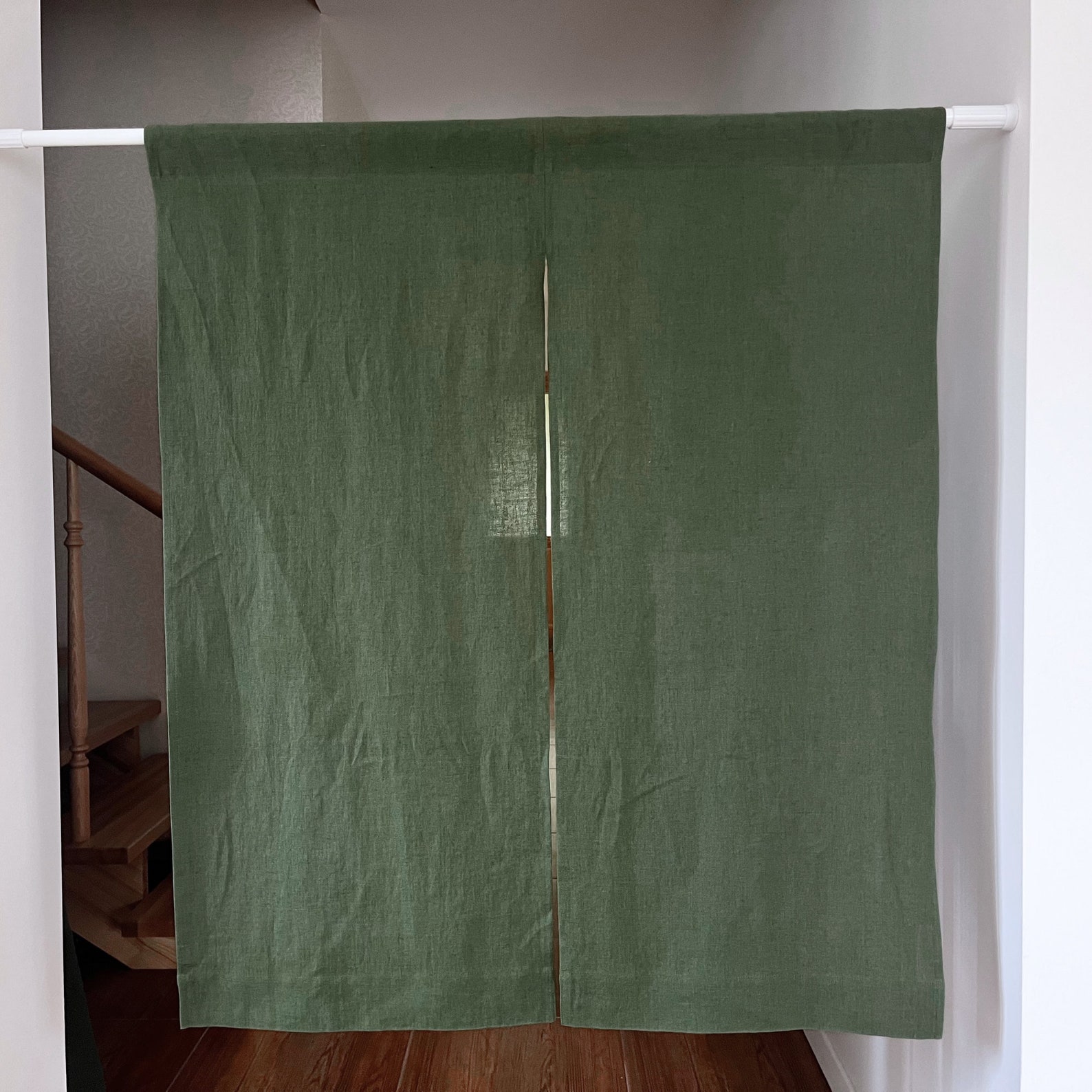 Pear Green Japanese Noren Door Curtain. Linen Noren Curtain. Light ...