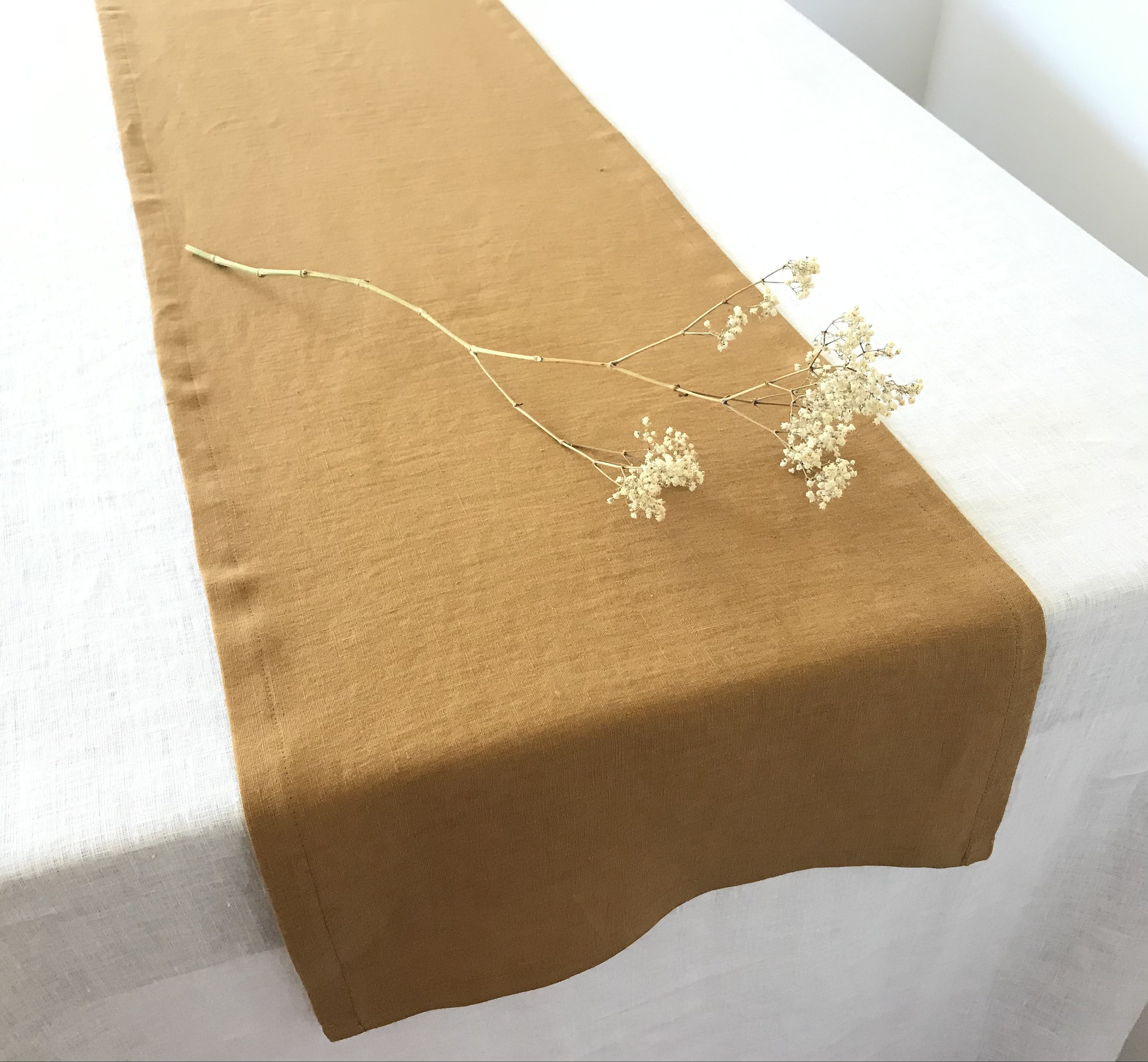 Camel Linen Table Runner. Rustic Table Decor. Light Brown - Etsy