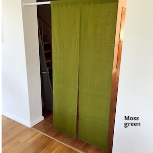 Moss Green Japanese Noren Curtain. Linen Door Curtain. Moss Green ...