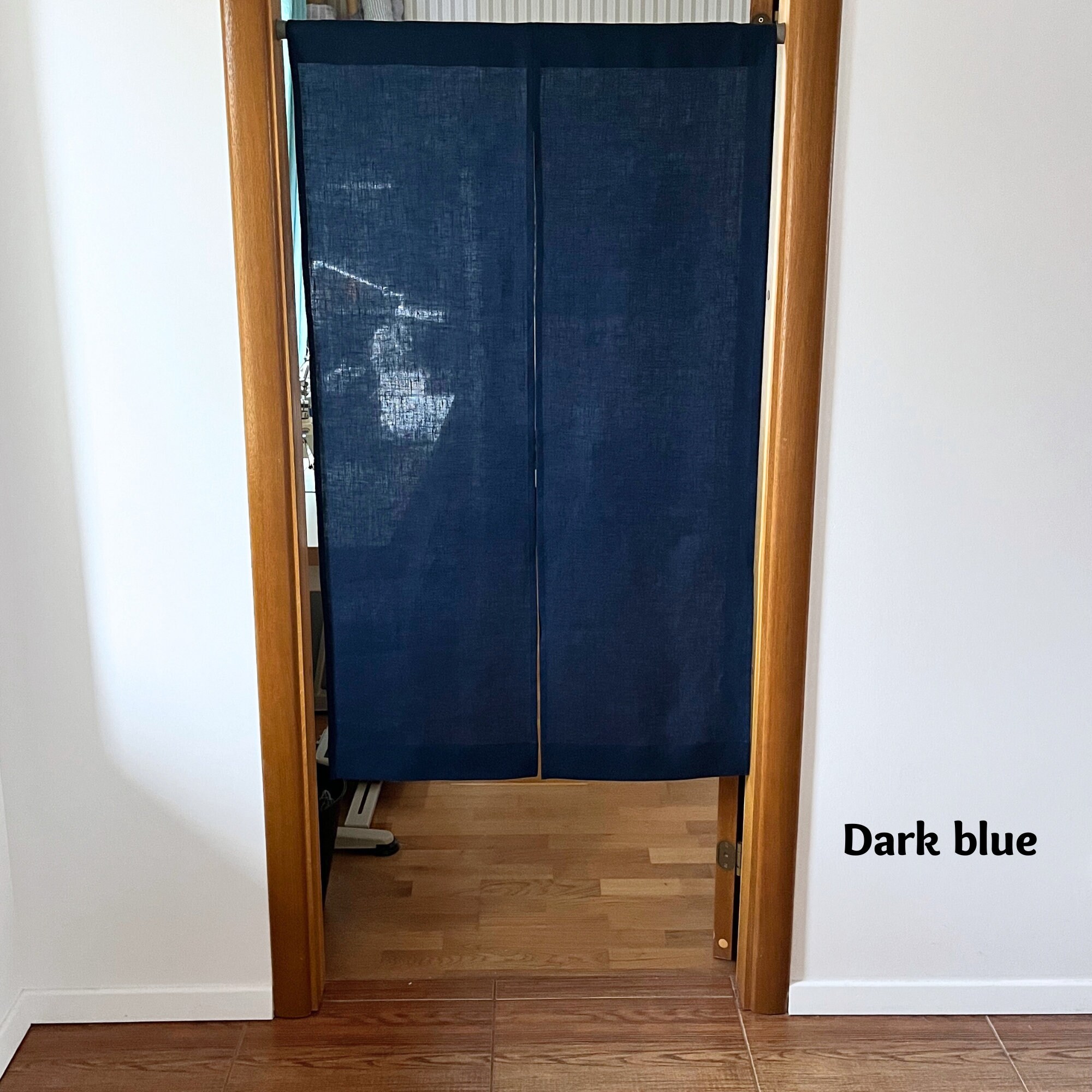 Dark Blue Japanese Noren Curtain. Navy Blue Linen Door Curtain. Linen ...