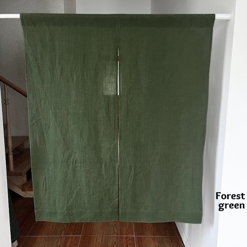 Dark Blue Japanese Noren Curtain. Navy Blue Linen Door Curtain. Linen ...