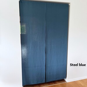 Steel Blue Doorway Curtain. Blue Japanese Noren Curtain. Dusty Blue ...