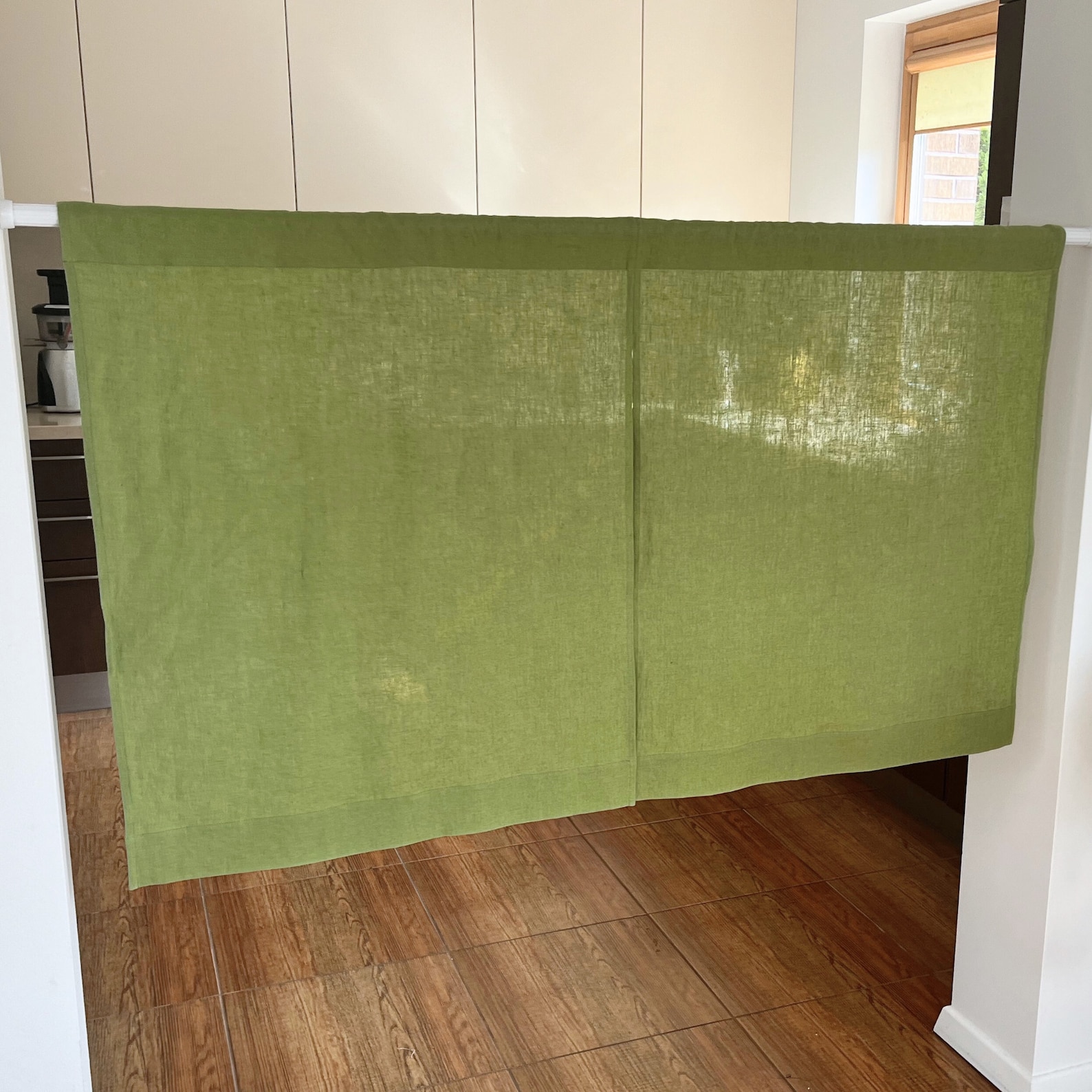 Pear Green Japanese Noren Door Curtain. Linen Noren Curtain. Light ...