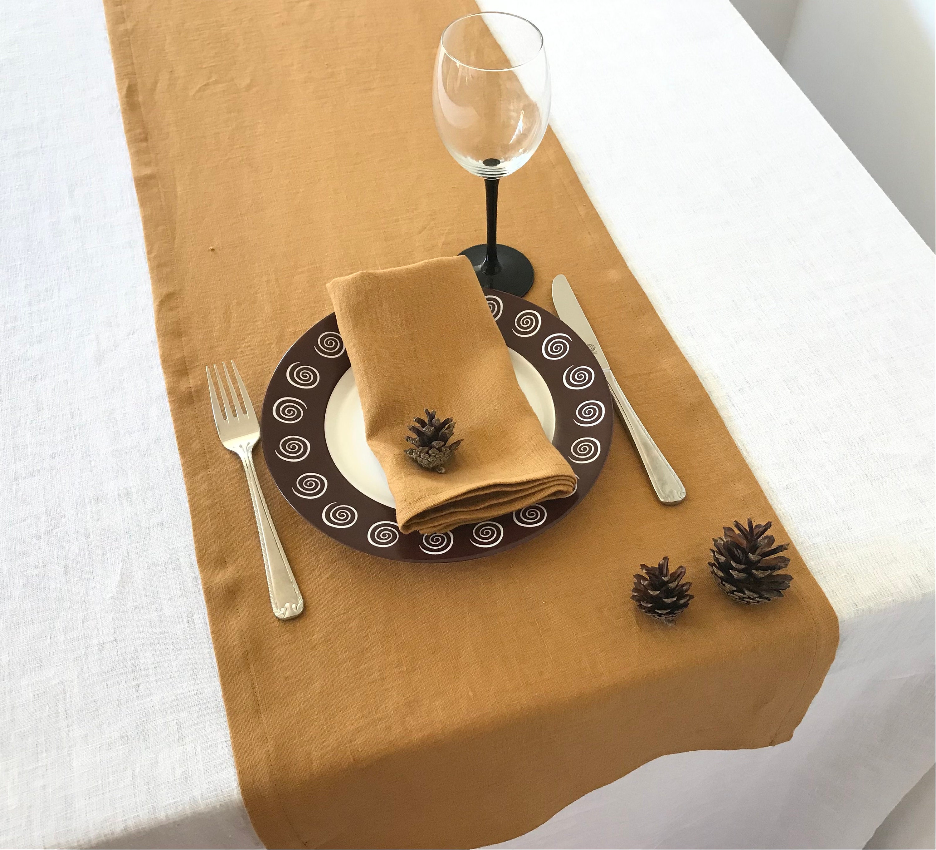 Camel Linen Table Runner. Rustic Table Decor. Light Brown - Etsy