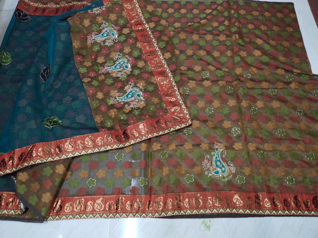 Vintage Half and Half Fancy Border Kota Doria Saree ,indian Vintage ...
