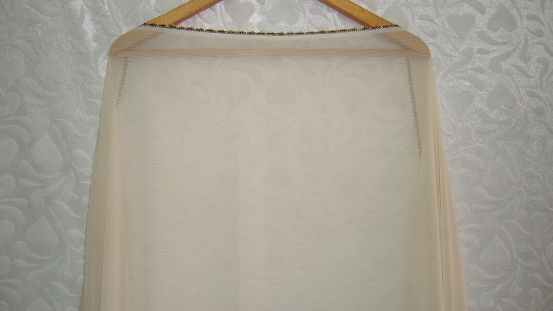 Vintage Scarf, Long Scarf,off White Color Scarf, Vintage Accessory ...