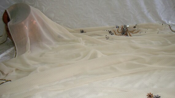 Vintage Scarf Long Scarfoff White Color Scarf Vintage | Etsy