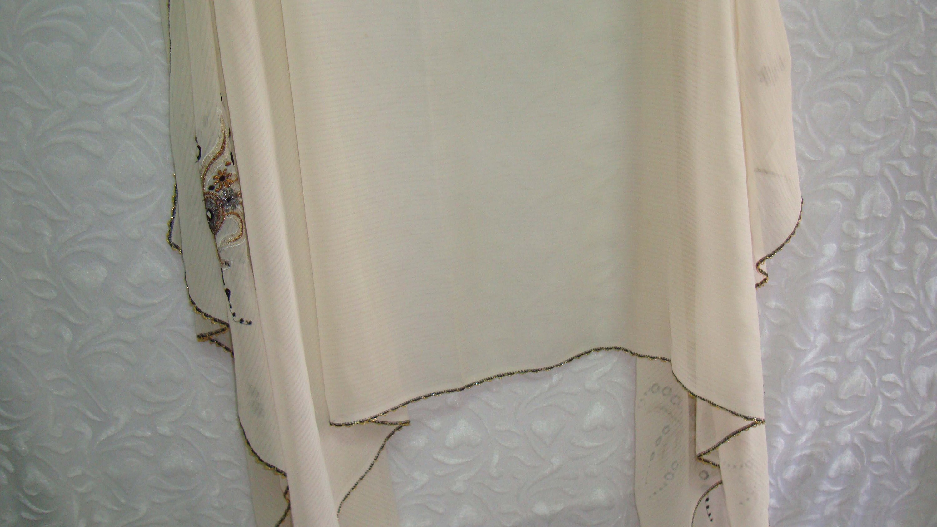 Vintage Scarf, Long Scarf,off White Color Scarf, Vintage Accessory ...