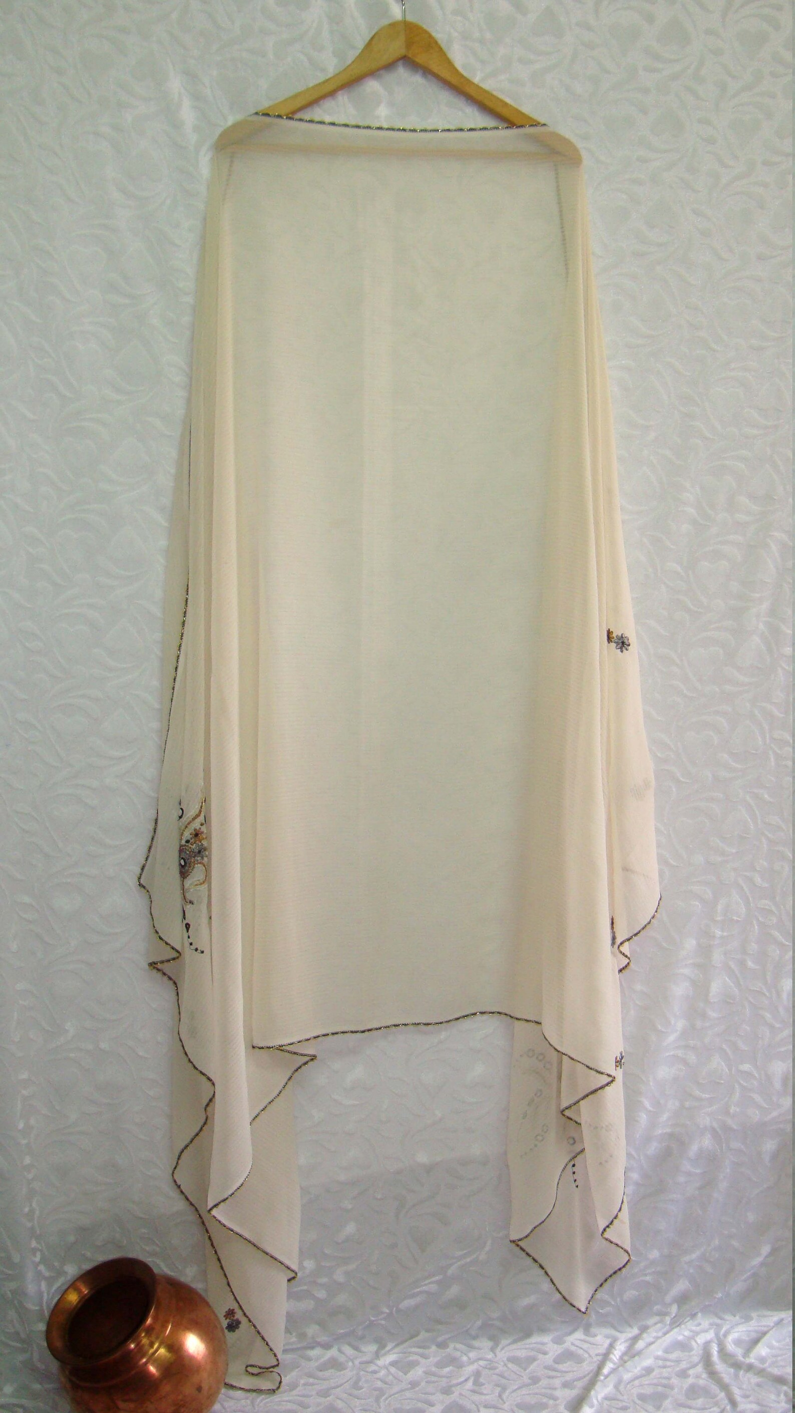 Vintage Scarf, Long Scarf,off White Color Scarf, Vintage Accessory ...