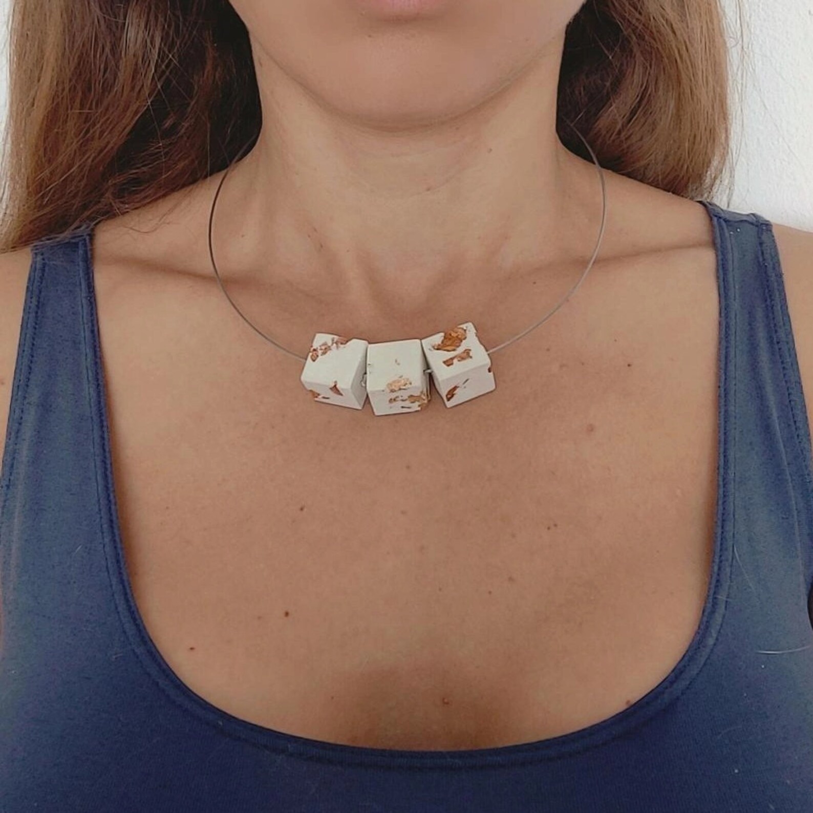 Concrete Cube Necklace Architect Concrete Jewelry Geometrical Necklace ...