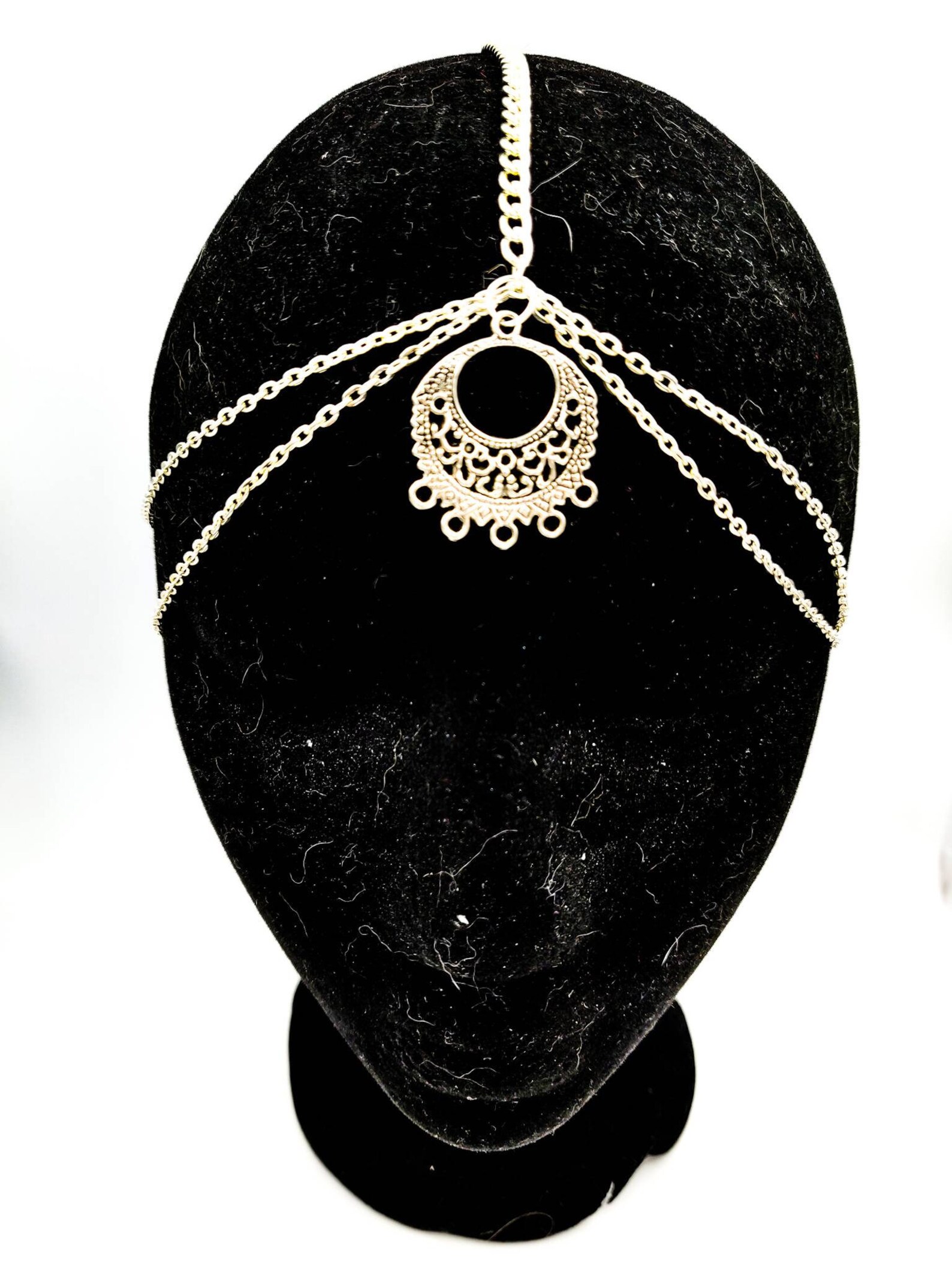 Silver Head Chain Hair Jewelry Crown Necklace Chain | Etsy