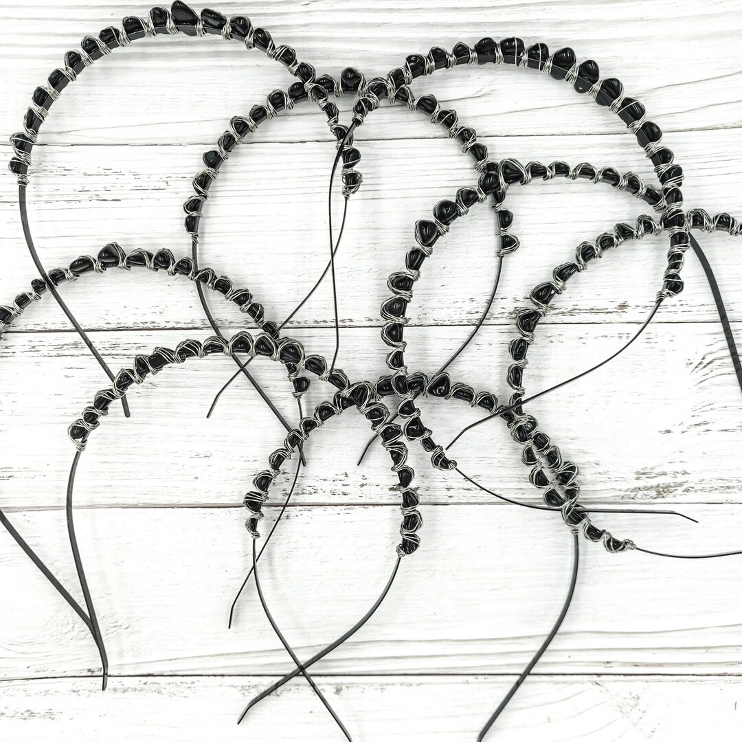 Black Obsidian Crystal Quartz Gemstone Tiara Crown Woman - Etsy