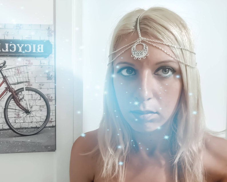 Silver Head Chain Hair Jewelry Crown Necklace Chain | Etsy