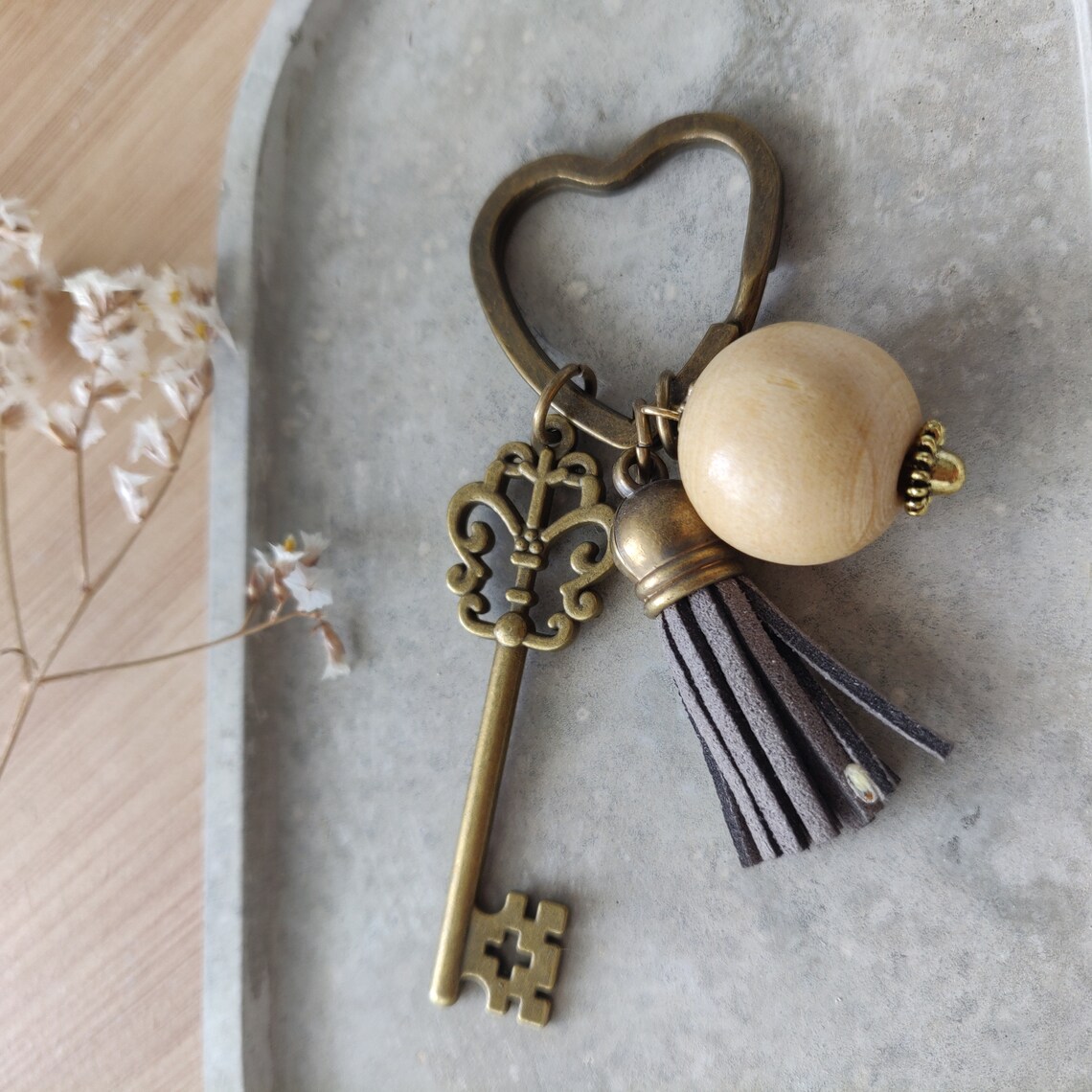 Boho Tassel Keychain Heart Keyring Key Holder Key Tassel - Etsy
