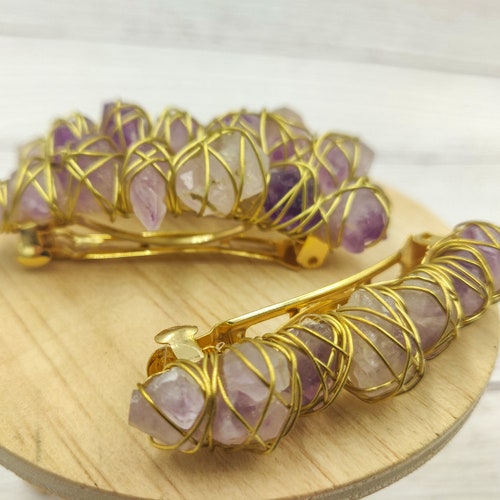 Raw Amethyst Purple Hair Clip Hair Clips for Women Hair Comb - Etsy