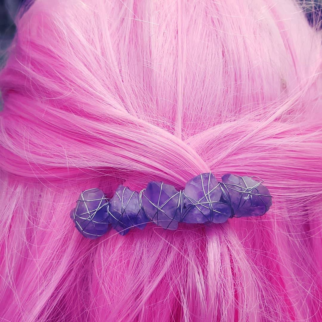 Raw Amethyst Purple Hair Clip Hair Clips for Women Hair Comb - Etsy