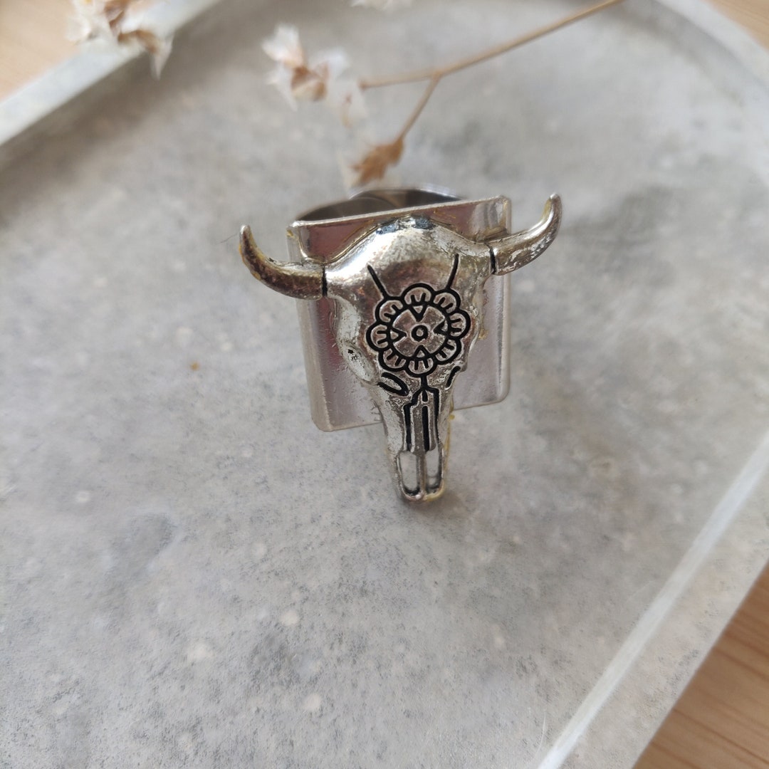 CLEARANCE SALE Bull Silver Jewelry Set Bull Ring and Bull - Etsy