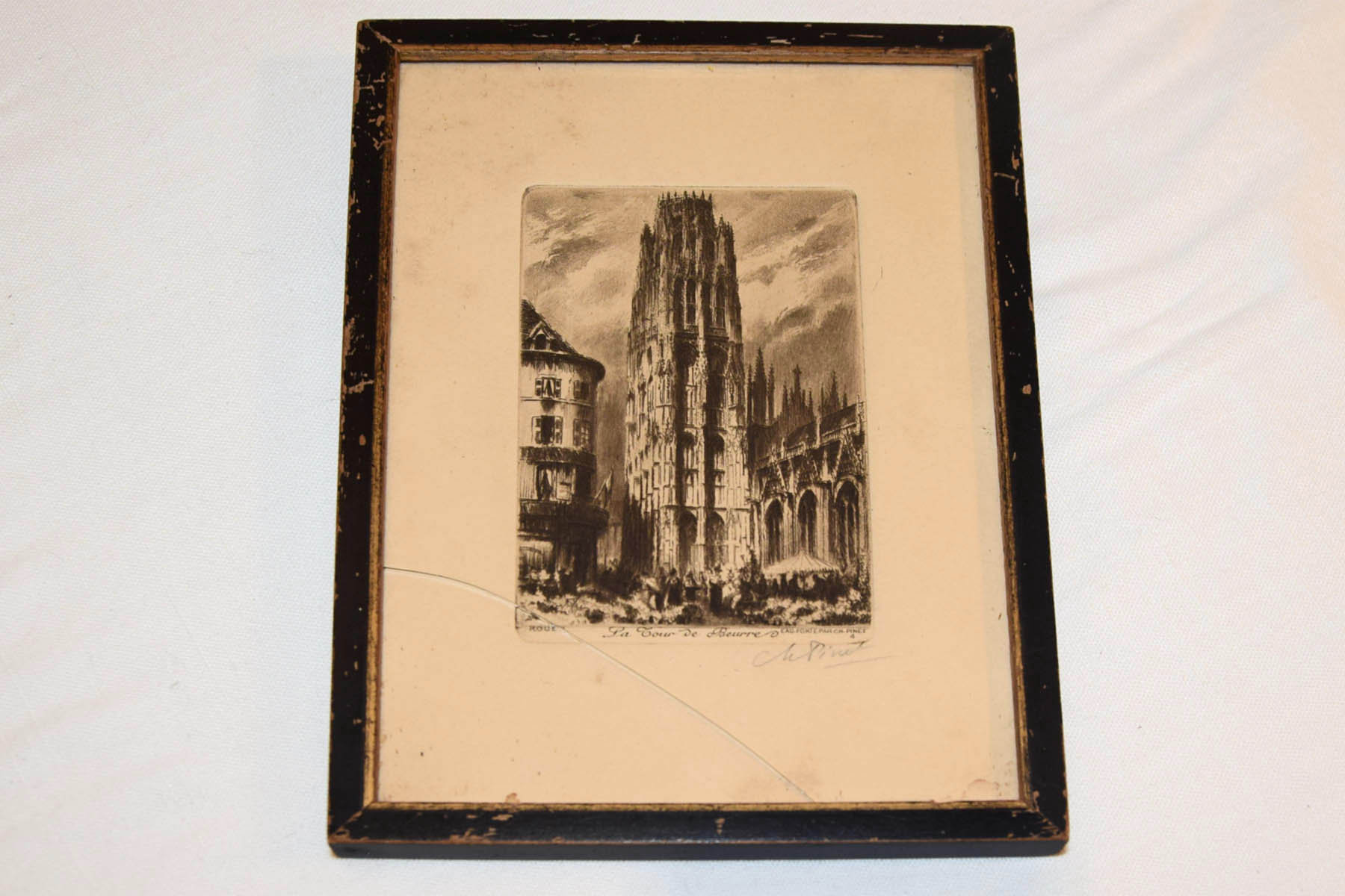 Rouen Series 4 La Tour De Beurre the Butter Tower, Signed Charles Pinet ...