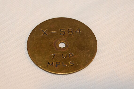 7 up Brass Token Washer Steampunk Mpls. X-584 95 | Etsy