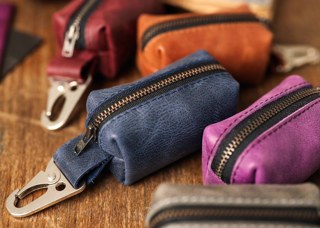 Personalized Small Leather Pouch, Engraved Mini Coin Purse, Monogrammed ...