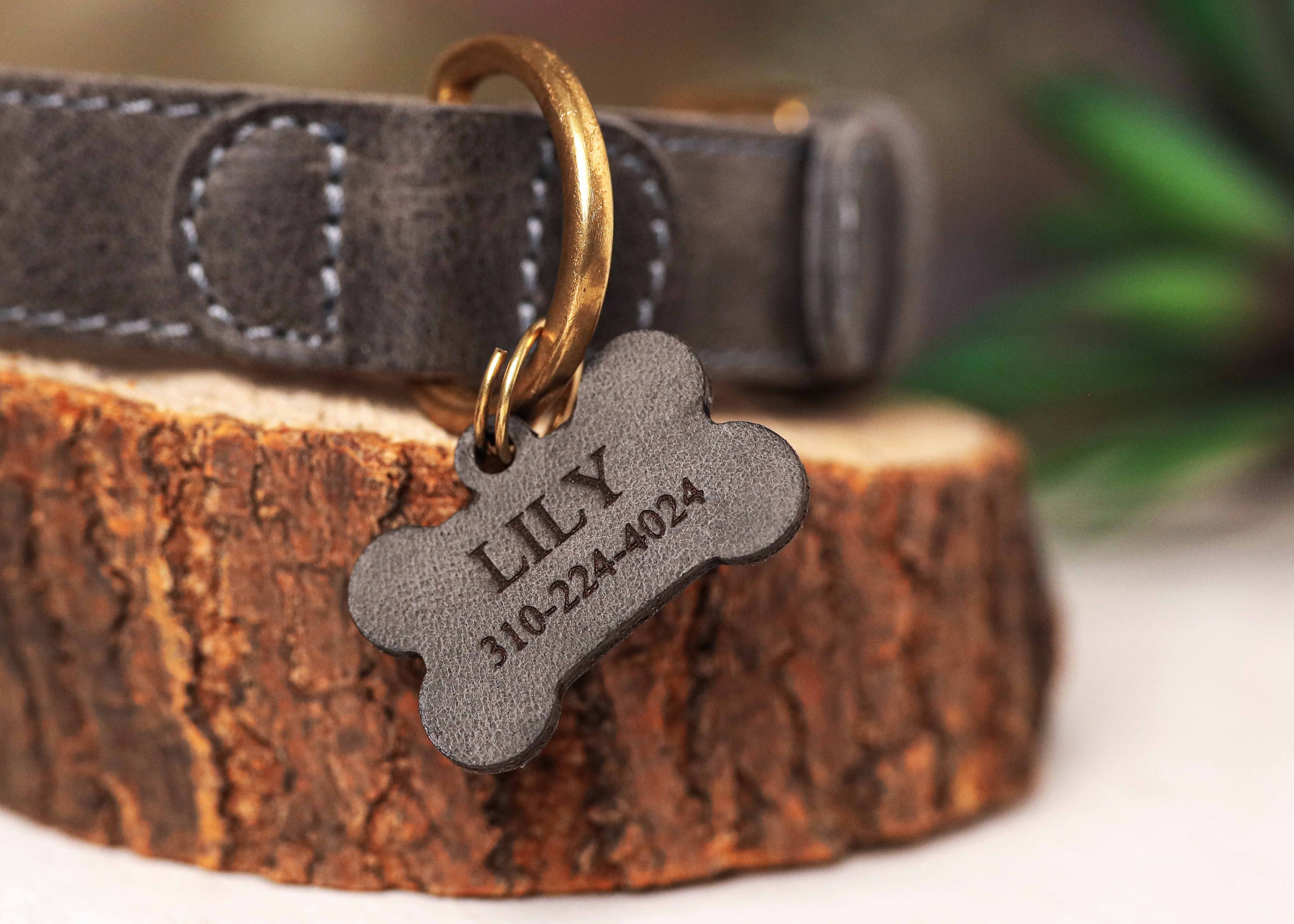 Personalized Dog Tag, Dog Name Tag, Leather Dog Tag, Puppy Name Tag ...