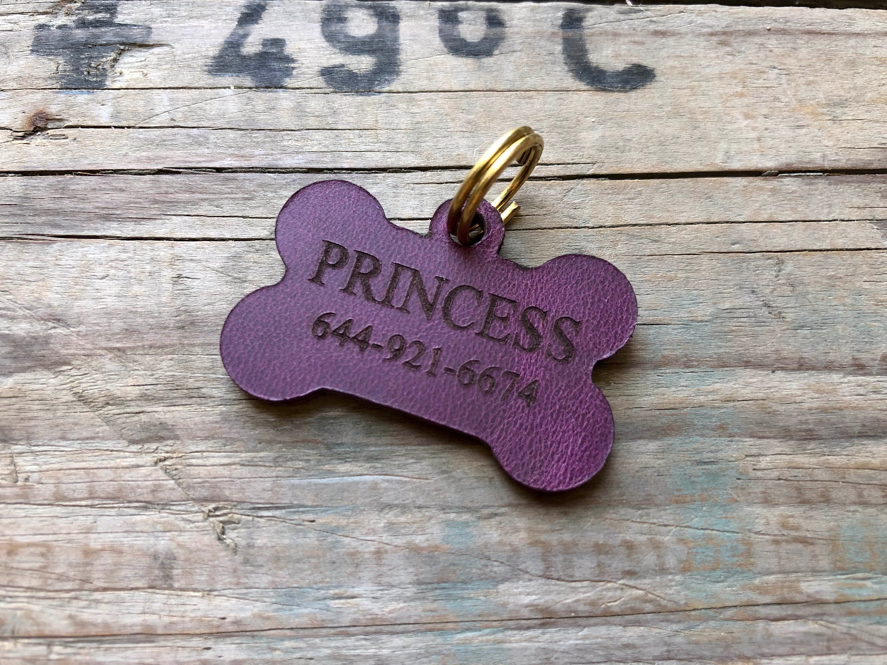 Personalized Dog Tag, Dog Name Tag, Leather Dog Tag, Puppy Name Tag ...