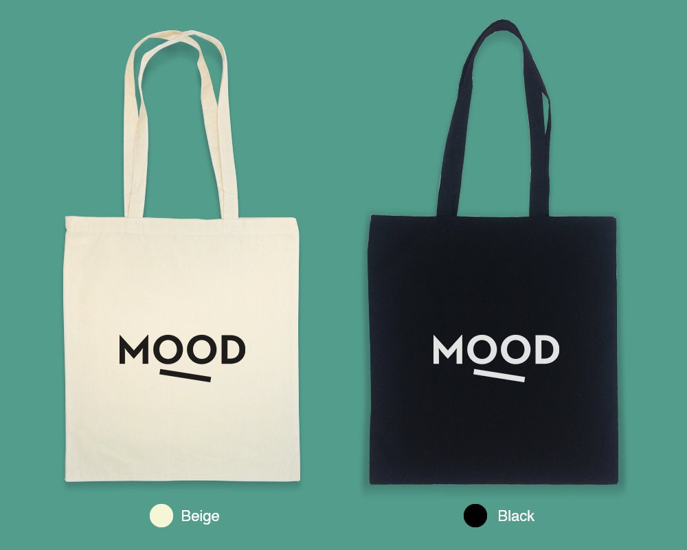 Mood 2-sided Tote bag / Typographic Tote Bag / Canvas Tote Bag | Etsy