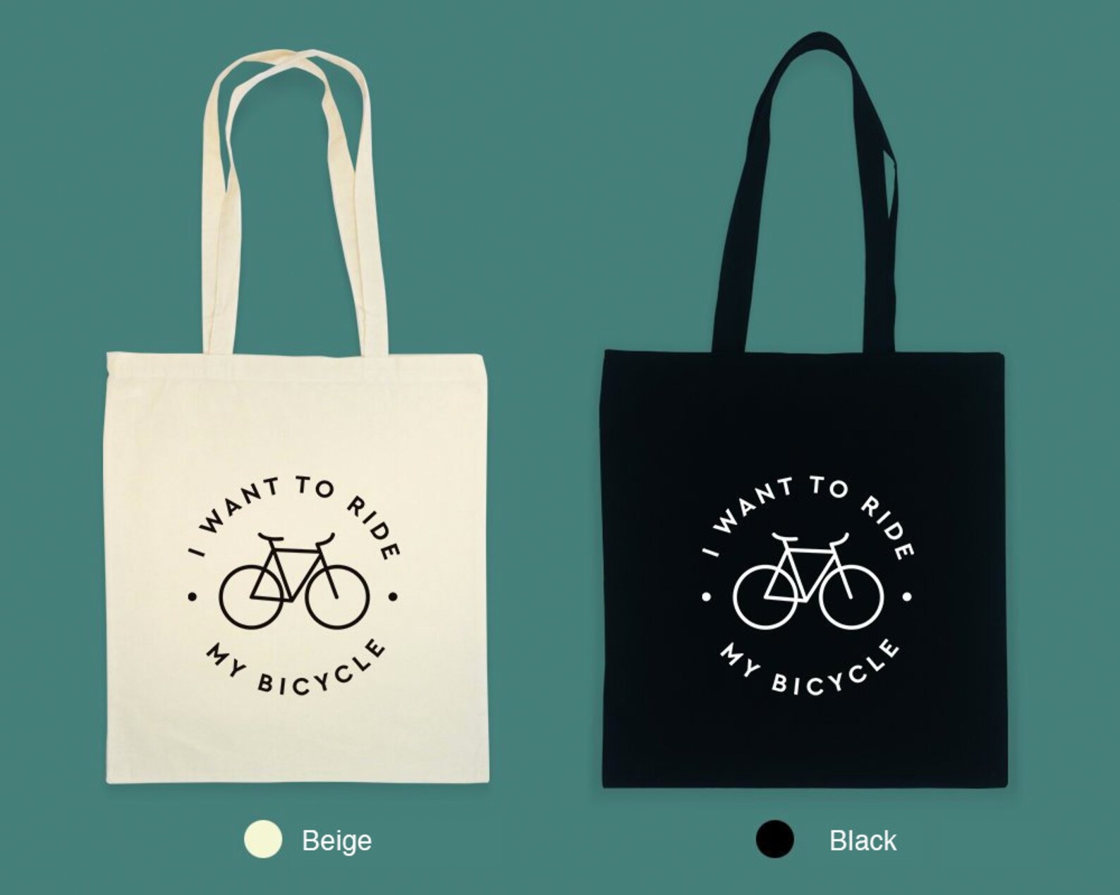 I Want to Ride My Bicycle Tote Bag / Graphic Tote Bag / Canvas | Etsy