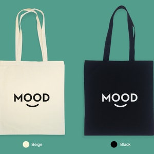 Mood 2-sided Tote Bag / Typographic Tote Bag / Canvas Tote Bag - Etsy
