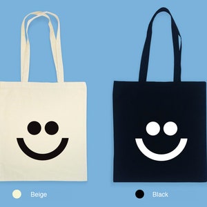 Cute Smiling Face Tote Bag / Cool Tote Bag / Canvas Tote Bag / Kawai ...