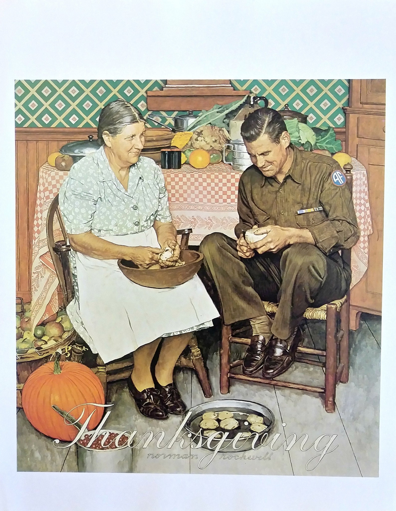 Large Norman Rockwell Print thanksgiving - Etsy