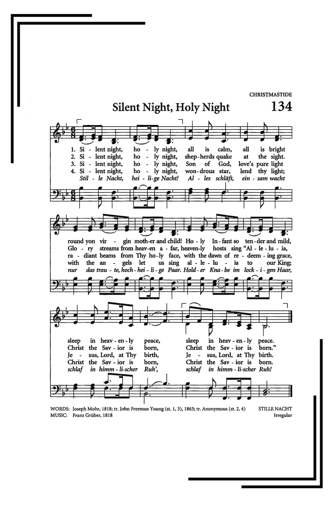 Printable Vintage SILENT NIGHT Hymnal Page - Digital Download ...