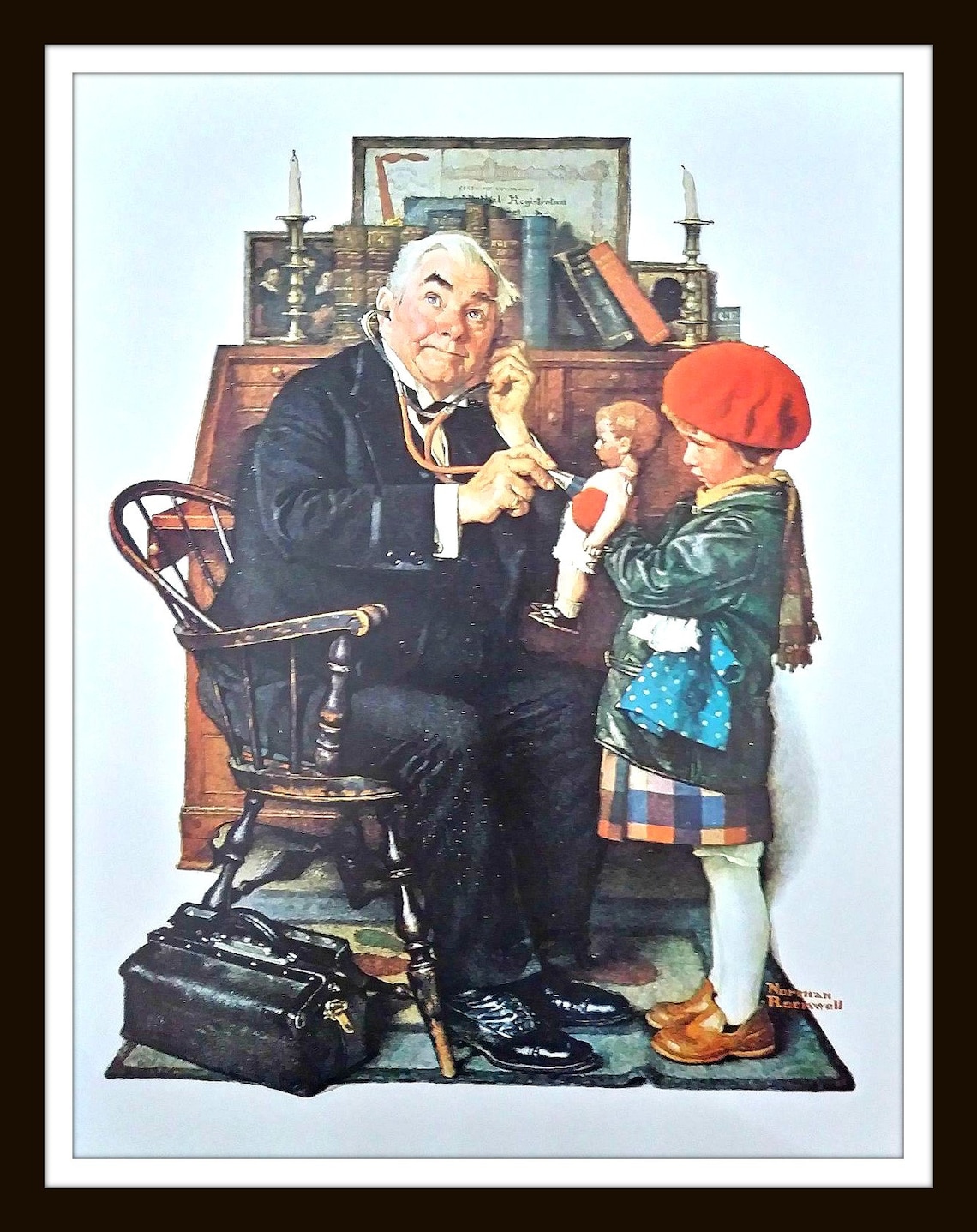 Large Norman Rockwell Print the Doctor and the - Etsy